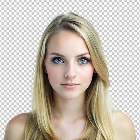 Premium Psd Young Pretty Blonde Woman Cute Face