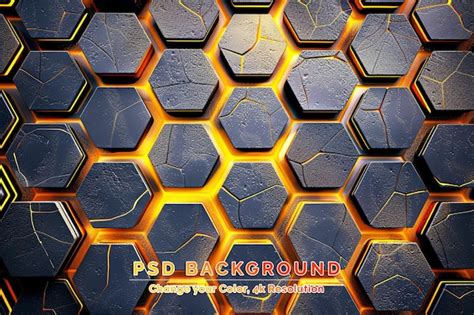 Premium Psd Hexagonal 3d Abstract High Tech Background
