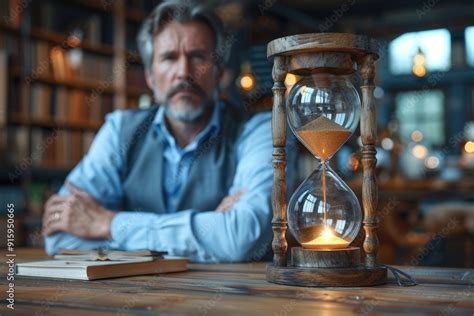 Temporal Essence Hourglass Symbolizing The Swift Passage Of Time Conveying The Notion That