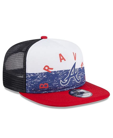 New Era Mens Whitered Atlanta Braves Team Foam Front A Frame Trucker