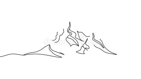 Animation Of A Single Line Drawing Of Mountains Continuous Contour