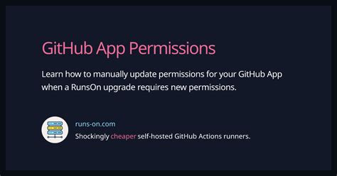 Github App Permissions Runson