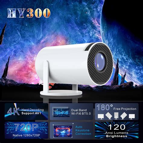 Gun Barrel Hy300 Projector 4k High Definition Projector Adjustable