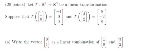 Solved Points Let T R R Be A Linear Chegg Com