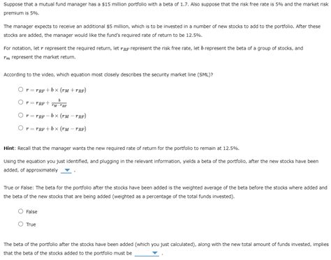 Solved Suppose That A Mutual Fund Manager Has A 15 Million