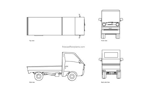 Mini Truck Autocad Block Free Cad Floor Plans