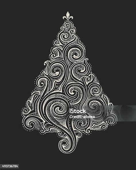 Main Dessiné Larbre De Noël Vecteurs Libres De Droits Et Plus Dimages
