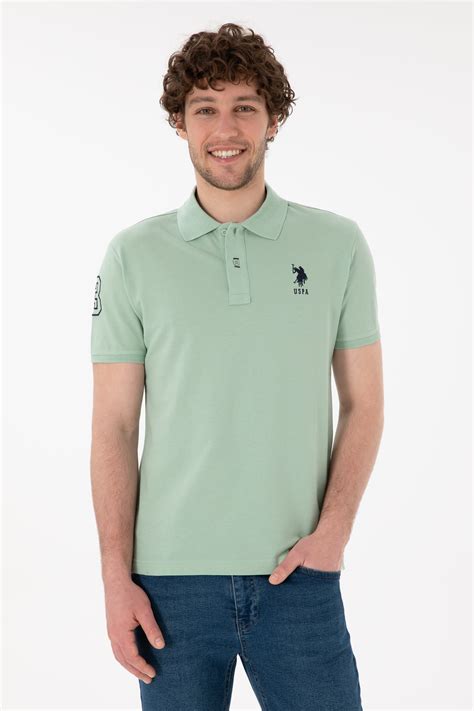 Erkek Slim Fit Polo Yaka Haki Basic Tişört 50305929268 Uspolo Assn