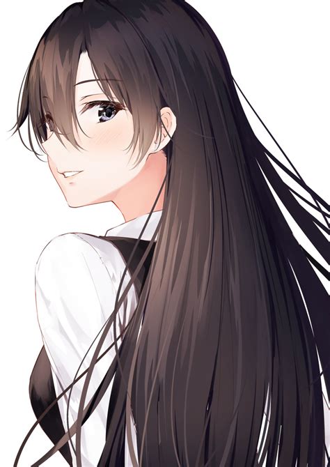Safebooru 1girl Absurdres Bangs Black Vest Brown Hair Commentary