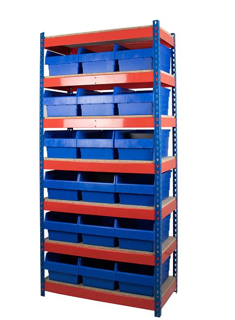 Rivet Shelving With Bin Options Shelving Bay With Bins