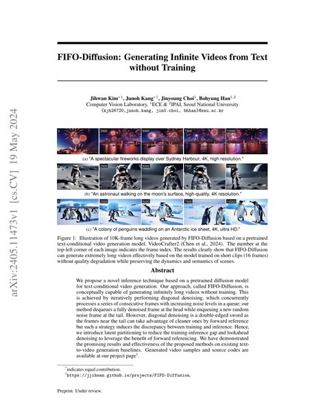 PDF FIFO Diffusion Generating Infinite Videos From Text Without Training