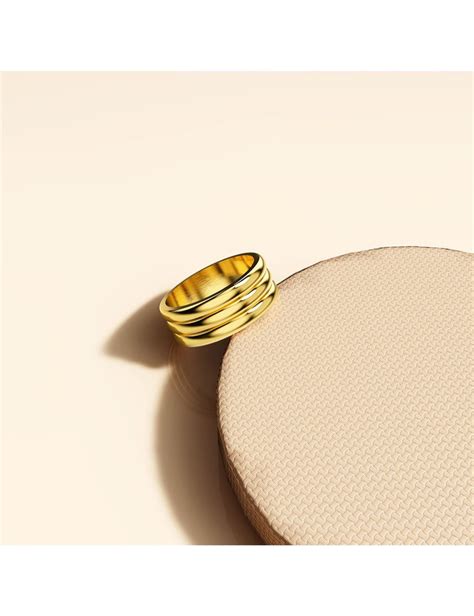 Bullion Gold Triad Circular Gleam Radiant Gold Layered Ring Liz Jordan