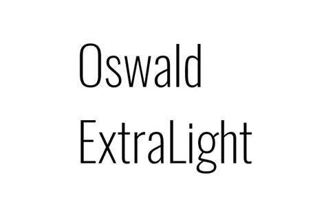 Oswald Extralight Font Free Font Download