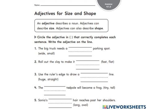 Adjectives And Free Interactive Worksheets 3961017