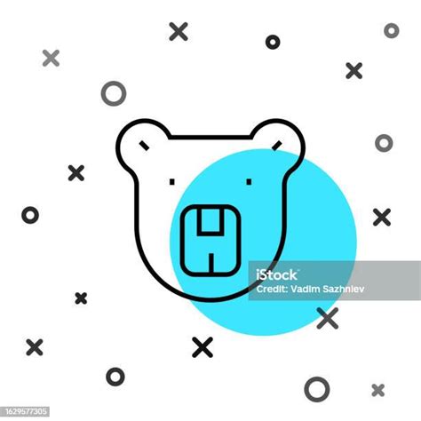 白い背景に分離された黒い線クマの頭のアイコンランダムな動的シェイプベクトル アイコンのベクターアート素材や画像を多数ご用意 アイコン