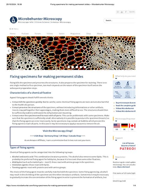 Fixing Specimens For Making Permanent Slides Microbehunter Micros