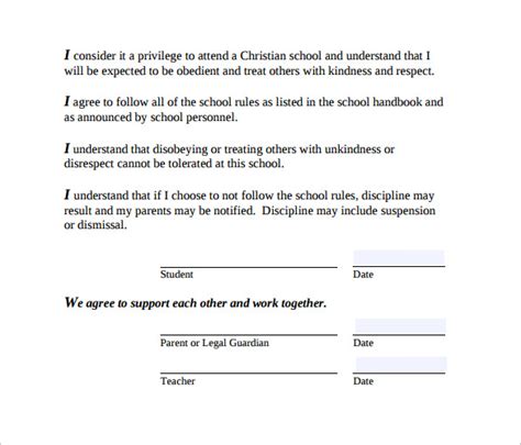 Free 12 Behavior Contract Templates In Pdf Ms Word Excel