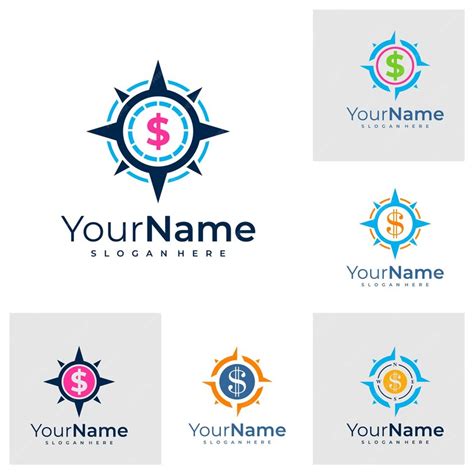Premium Vector Set Of Money Compass Logo Template Creative Compass