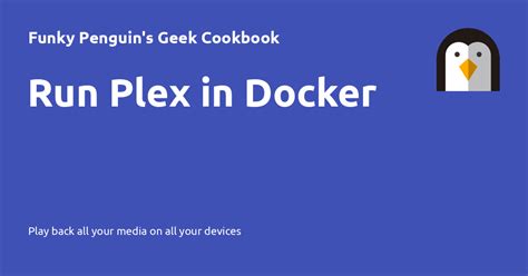 Run Plex In Docker ・∀・