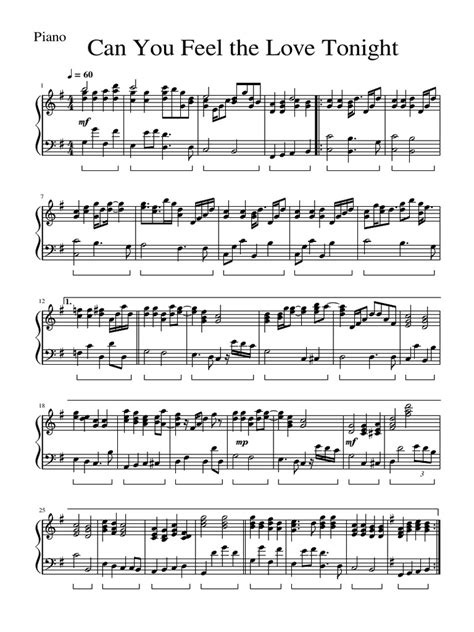 Can You Feel The Love Tonight Piano Pdf