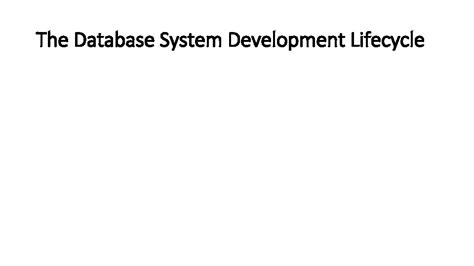 Database System Development Lifecycle Chapter 10 Successfailure Of