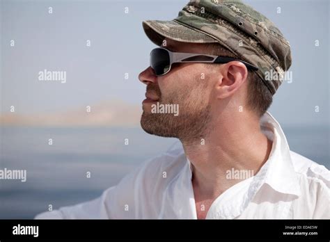 Man Looks Into The Distance Stock Photo Alamy