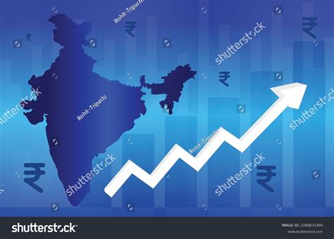 Indian Gdp Growth Economy Growth Map Stock Vector Royalty Free