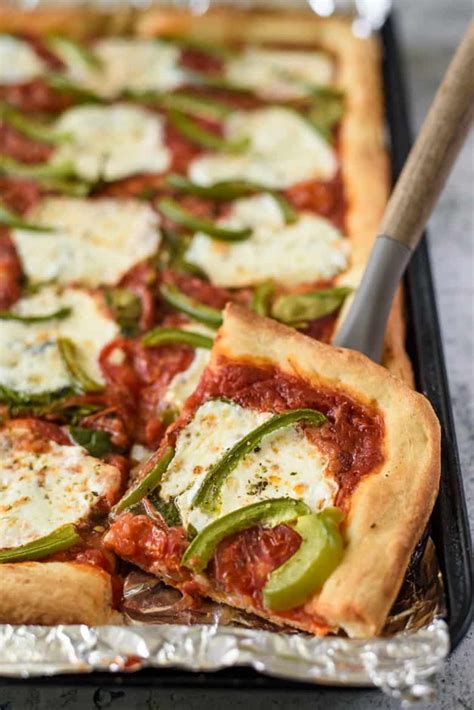 Sheet Pan Pizza Recipe With Delicious Homemade Dough