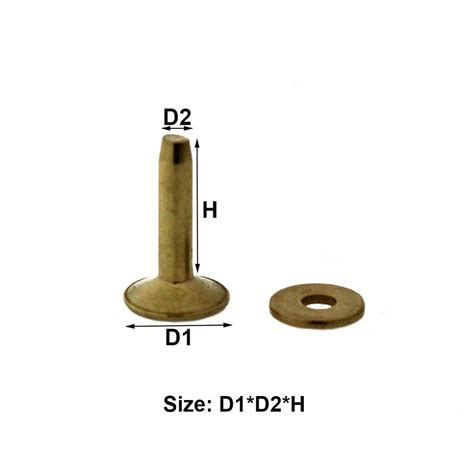 20pcs Solid Brass Rivets And Burrs Leather Craft Grandado