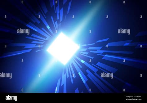 Abstract Technology Chip Processor Background Circuit Board And Html Code3d Illustration Blue