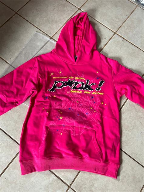 Sp5der Pnk Web Hoodie Pink Etsy