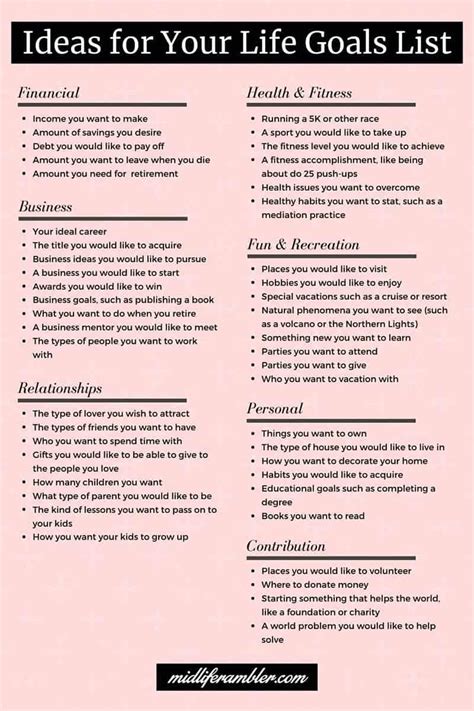 How To Make A Powerful And A Little Magic Life Goals List Midlife