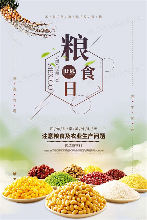 时尚小清新世界粮食日海报设计图片下载psd格式素材熊猫办公