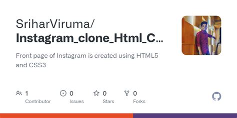 Github Sriharvirumainstagramclonehtmlcss Front Page Of Instagram