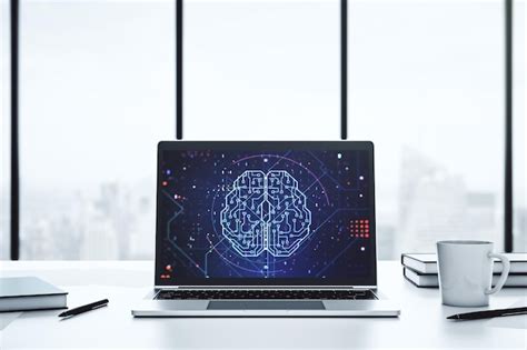 premium photo modern computer monitor with creative artificial