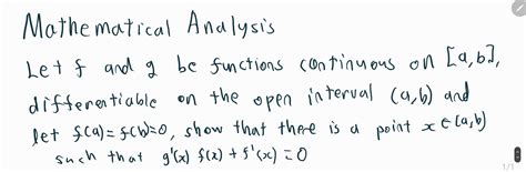 Solved Mothe Matical Analysis Letf And G Be Functions Chegg Com