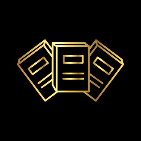 Premium Vector Gold Color Book Icon Vector Template Logo Trendy