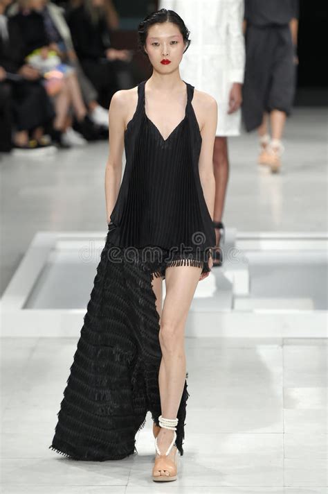 A Model Walks The Runway During The Chalayan Show Editorial Photography