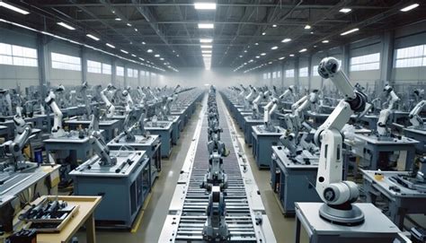 Future Factory With Artificial Intelligence Advanced Robotics And Automation In Action Premium