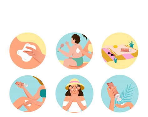1400 Applying Sunscreen Stock Illustrations Royalty Free Vector