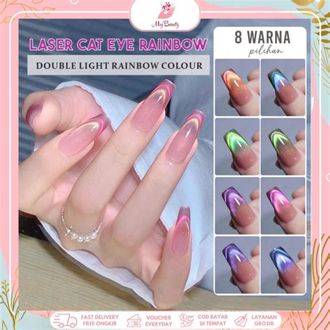 Jual Msy Misscheering Kutek Gel Uv Laser Cat Eye Rainbow Colourdouble