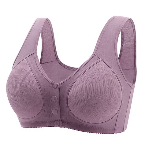 Amidoa Womens Lingerie Front Closure Wireless Full Figure Bra Clearance