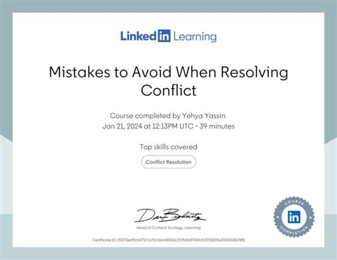 yehya yassin on linkedin certificate of completion