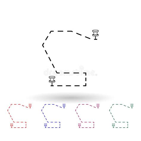 Dashed Line Between Pins Multi Color Icon Simple Thin Line Outline Vector Of Navigation Icons
