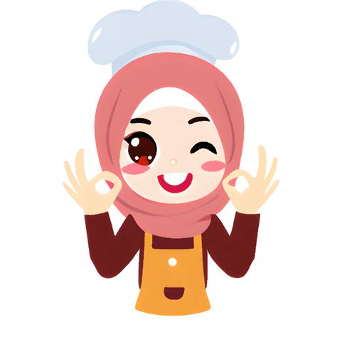 Hijab Girl Chef Digital Graphic Creative Fabrica
