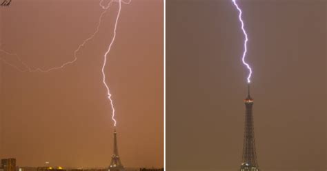 Гром удри во Ајфеловата кула Силно невреме го погоди Париз Кајгана