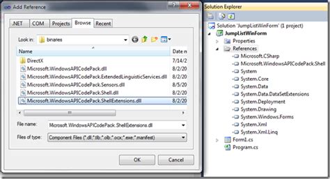 taskbar windows 7 jumplist hugo s code