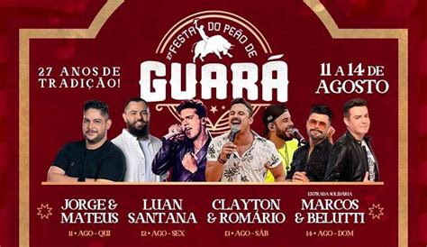 Programação da Festa do Peão de Guará Ache Festas