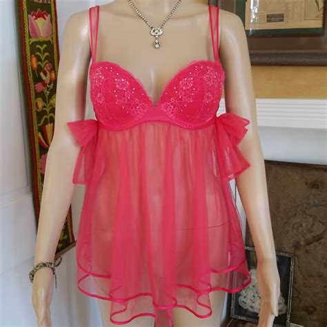 Red Hot Victorias Secret Sheer Nightie Nwot Gem