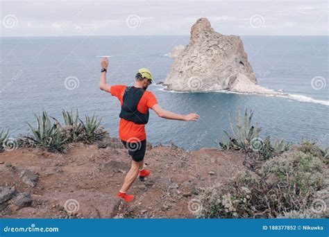 Sport Running Man In Cross Country Trail Run Stock Photo Image Of